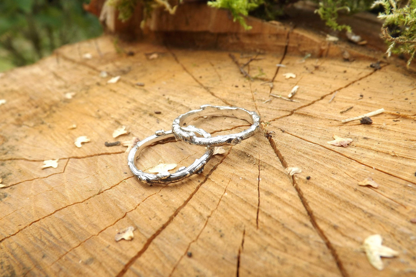 Silver Twig Wedding Rings – Curious Magpie Jewellery